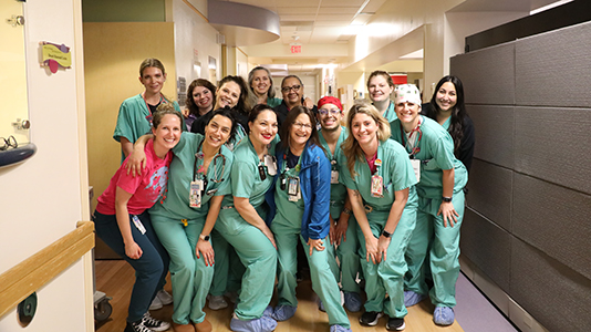 Staff from labor and delivery pose for photo